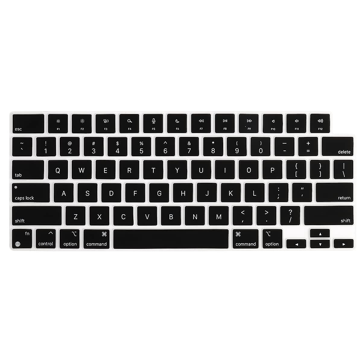 Batianda Premium Gradient Color Keyboard Cover for New MacBook Pro 14'' Pro 16'' 2024 2023 M4 M3 M2 M1 Pro/Max Chip & New MacBook Air 13 15 inch Soft-Touch Silicone Protective Skin,Black