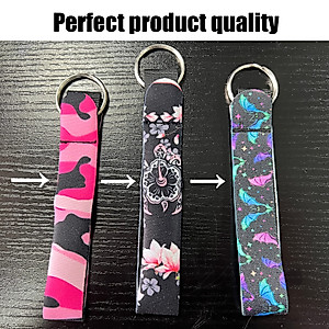 ZFRXIGN Dinosaur Keychain for Kids Boys Girls Wristlet Key Chain Lanyard Car Accessories Decorative Keyring Gifts Cool Skull Print Black