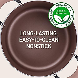 NutriChef Durable Non-Stick Cookware Dutch Oven, Large Pot | 5 Quarts, Compatible Models NCCW14S & NCCW20S, One Size, Brown