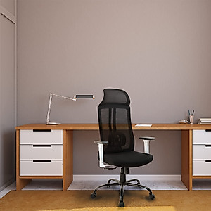 CLATINA Ergonomic High Back Office Chair, Comfort Swivel Home Office Task Chair, Breathable Mesh Desk Chair, Home Office Desk Chairs with Lumbar Support Flip-up Arms and Adjustable Backrest tilt