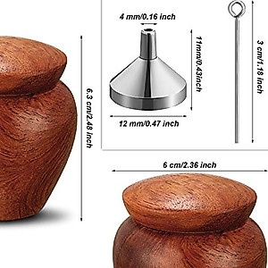 2 Pcs Mini Keepsake Cremation Urn Wood Grain for PET or Human Ashes, Sharing Personal Funeral for Human