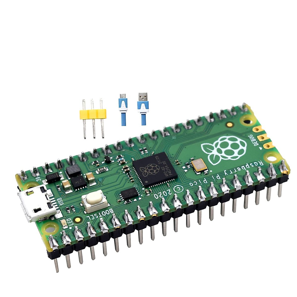Adeept Raspberry Pi Pico with Pre-Soldered Header and USB Cable, Microcontroller Mini Development Board, Based on Raspberry Pi RP2040 Chip, Dual-Core ARM Cortex M0+ Processor