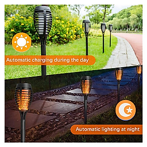 12 LED Solar Torch Light Outdoor Flickering Flame Dancing Lights Waterproof Landscape Lawn Night Light Garden Lamps (Emitting Color : 6pcs)