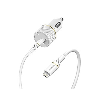 OtterBox Fast Charge USB-C Car Charger, 20 Watt + OtterBox USB C-Ligtning Cable, 1M - Cloud DUST