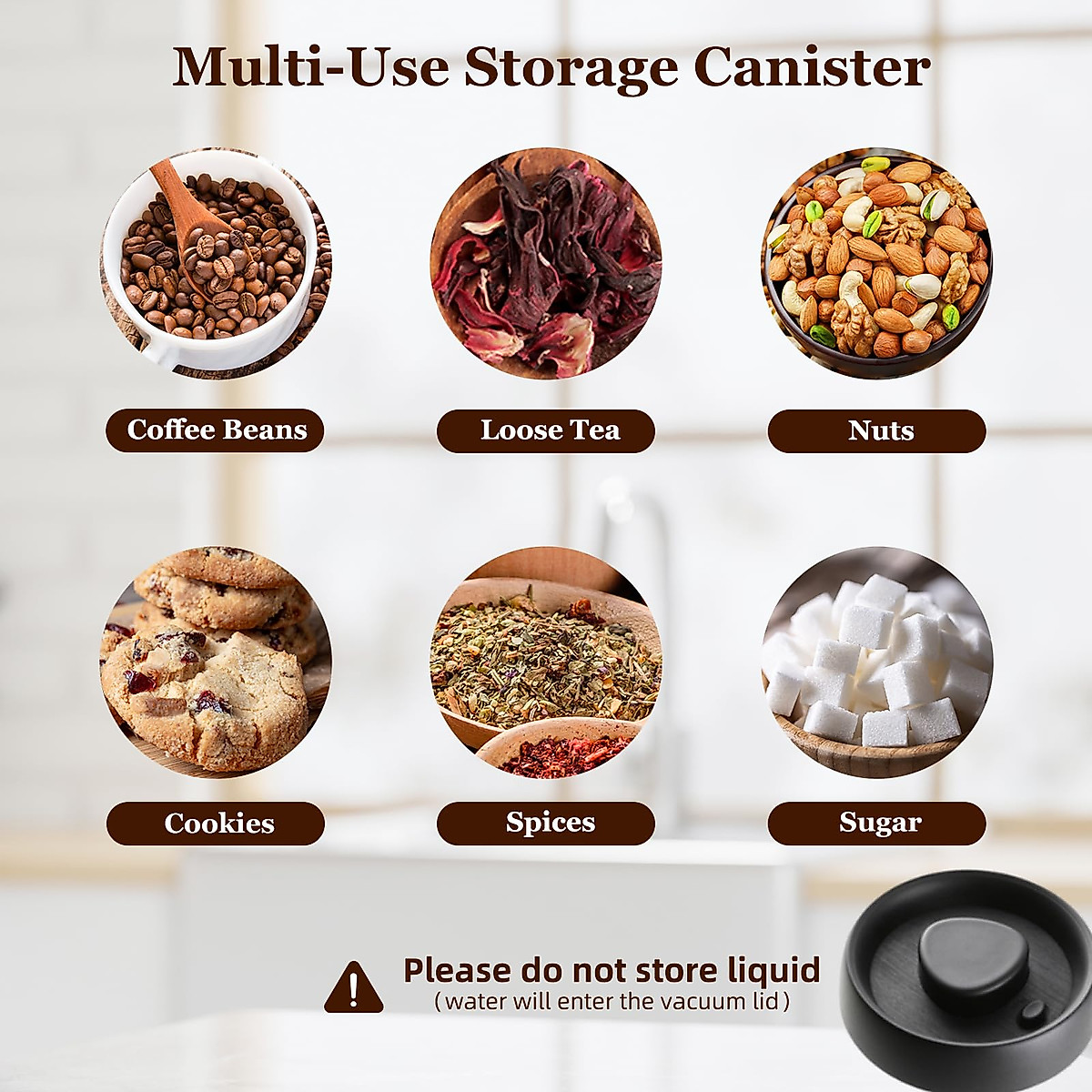 HelpyLife Vacuum Coffee Canister,Airtight Glass Jars Set for Kitchen Pantry,Coffee Bean Storage Container,Perfect for Ground Coffee,Loose Tea,Sugar(13floz×2+40floz×1)