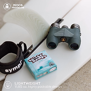 Nocs Provisions Standard Issue 8x25 Waterproof Binoculars, 8X Magnification, Bak4 Prism, Wide View Multi-Coated Lenses for Bird Watching, Hiking & Backpacking - Cypress Green II