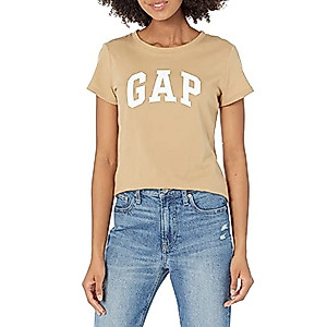 GAP Women's 2-Pack Classic Logo Tee T-Shirt, Mojave, Small