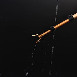 DOITOOL Long Reach Hook 49.1 inch Extended Closet Pole with Utility Hook, Retractable Long Reach Stick Closet Pole Telescoping Long Pole for Clothes, Shutter, Closet, Curtain, Shelf, Ceiling ( Gold )