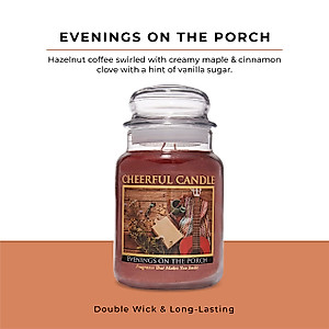 A Cheerful Giver - Evenings On The Porch Scented Glass Jar Candle (24 oz) with Lid & True to Life Fragrance Made in USA
