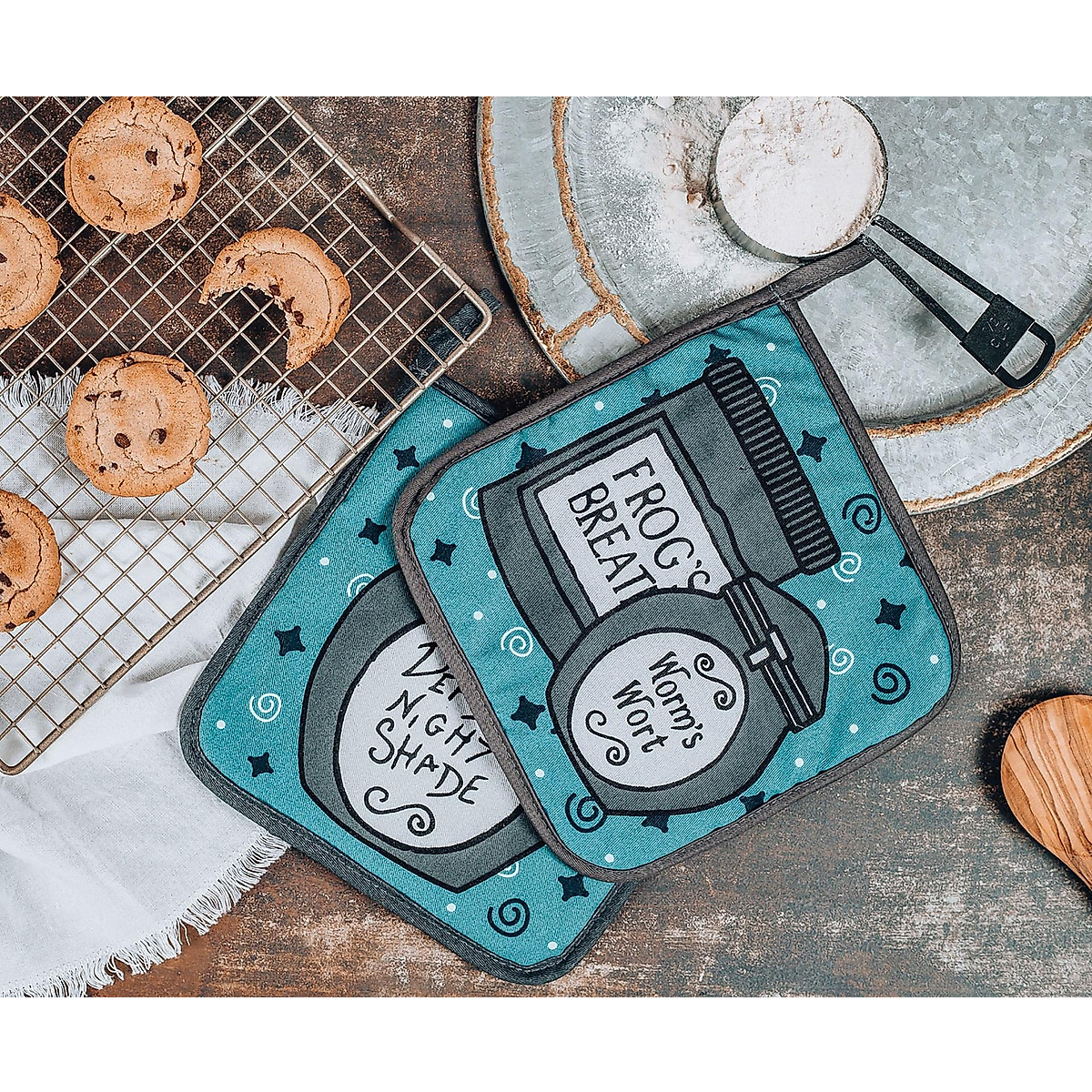 The Nightmare Before Christmas Jack and Sally Kitchen Pot Holders | Set of 2