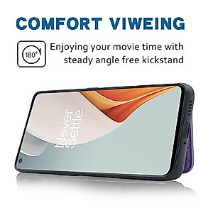 Compatible with OnePlus Nord N100 Wallet Case with Crossbody Shoulder Strap and Stand Leather Credit Card Holder Cell Phone Cover for One Plus N 10 G5 1 Plus 10N 1plus One+ 1+Nord N100 Purple