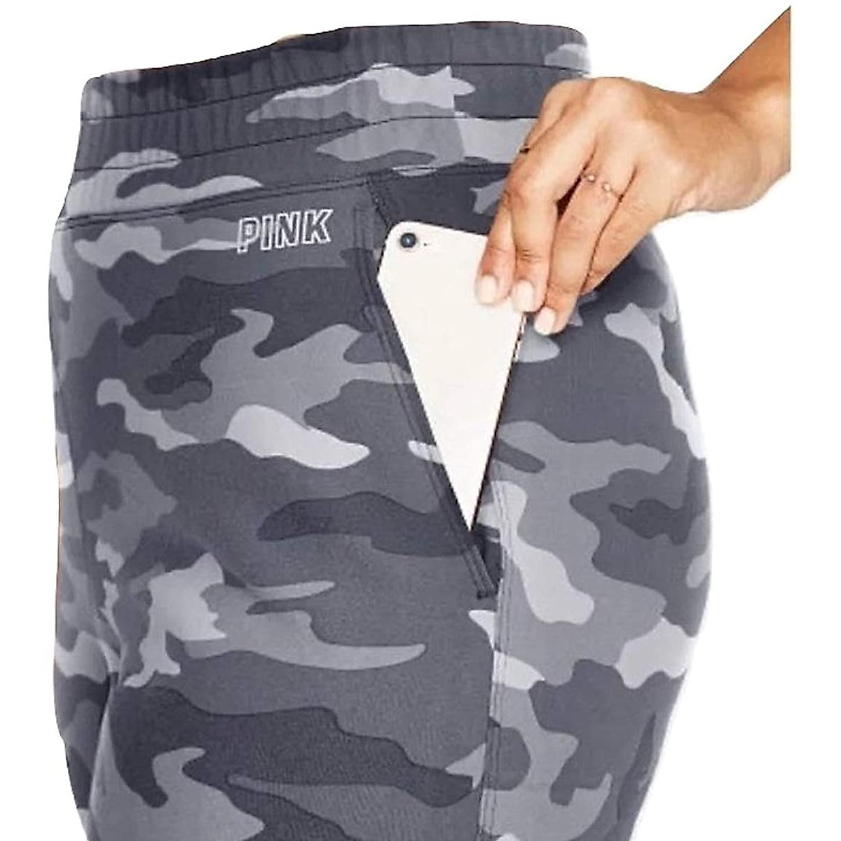 Victoria's Secret Pink Active Ultimate High Waist Length Jogger Color Camo Gray Size Large New