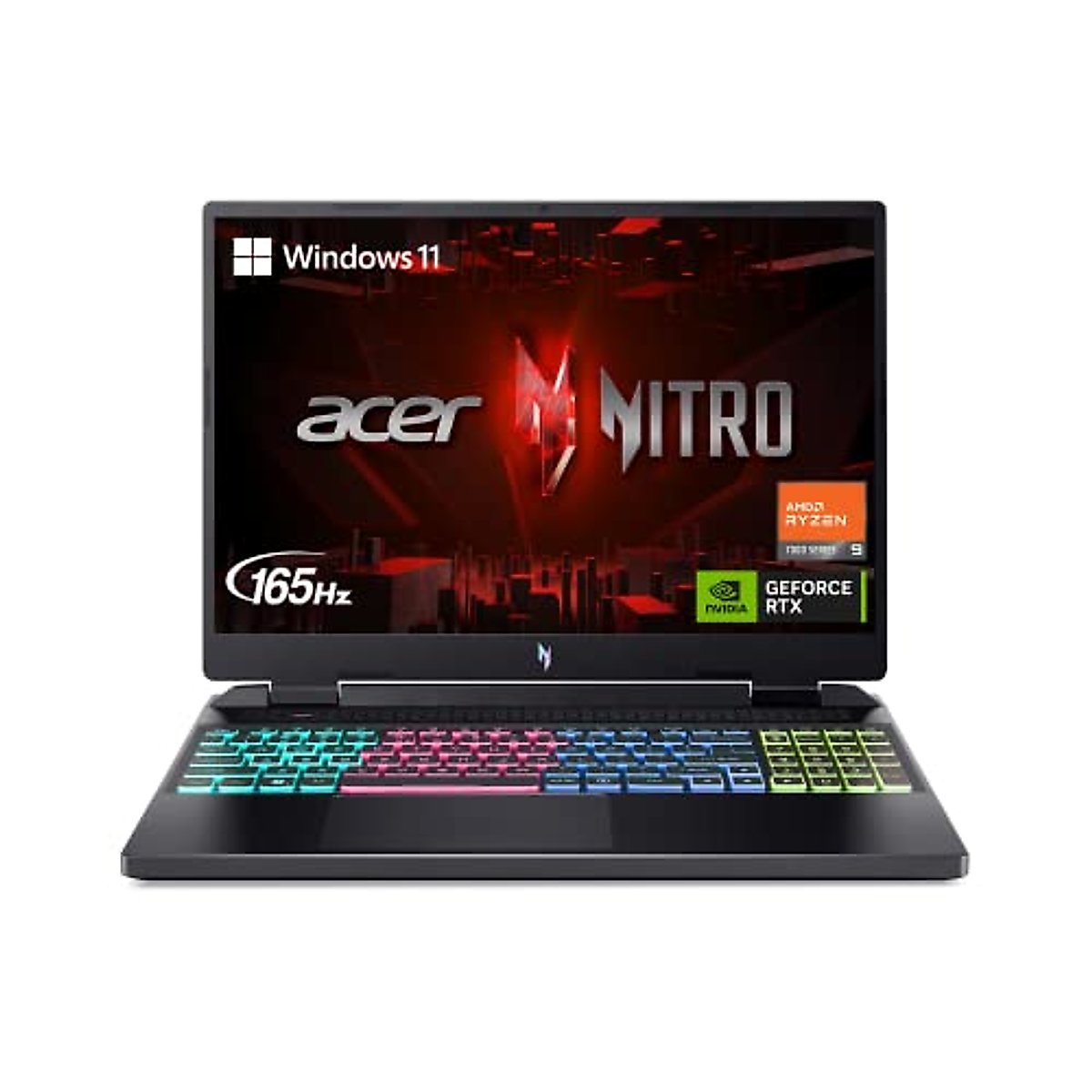 Acer Nitro 16 Gaming Laptop | AMD Ryzen 9 7940HS Octa-Core CPU | NVIDIA GeForce RTX 4070 Laptop GPU | 16" WQXGA 165Hz IPS Display | 16GB DDR5 | 1TB Gen 4 SSD | Wi-Fi 6E | RGB Backlit KB | AN16-41-R5KC