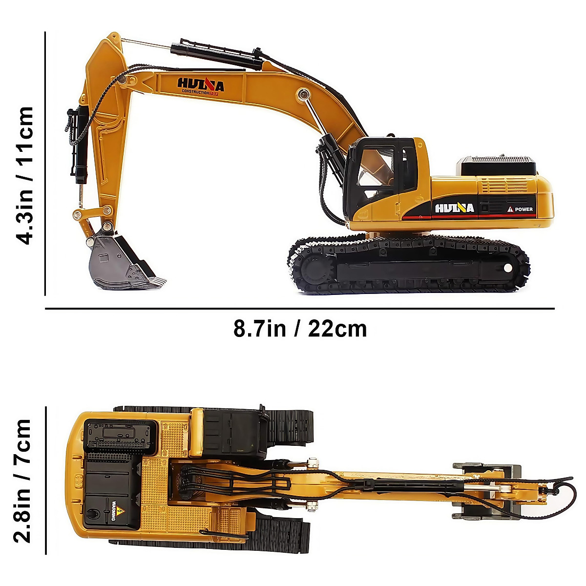 Gemini&Genius Tracked Excavator Toy for Kids, 1/50 Scale Diecast Digger Construction Toy, Metal Vehicle Model with 360° Cabin Swivels, Great Gift, Playing Sand, Room Decoration and Collection for Kids
