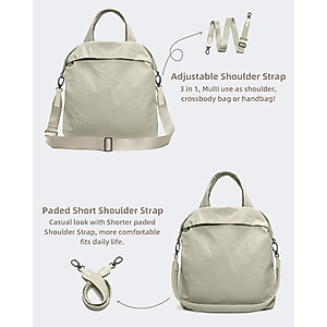 FODOKO Hobo Crossbody Bags 2.0, 19L Large Totes Handbags with Straps for Women, Multi Nylon Shoulder Bags for Gym Travel Caramel