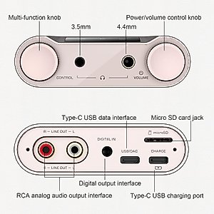 SHANLING H5 Portable DAC/AMP,HiFi Music Player,Headphone Amplifier,Dual AK4493SEQ DAC,768kHz / 32bit, DSD512,Bluetooth 5.0,840@32Ω Output,MQA Full Decoder,3.5/4.4mm,Optical/USB/Coaxial (Black)
