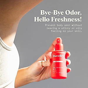 Duradry Body Deodorant Spray for Men and Women - Unscented Deodorant for Whole Body, Aluminum Free, Natural Odor Neutralizer, Clear and Residue Free, Non Staining, Cruelty Free - 3.4 Fl Oz (Pack of 3)