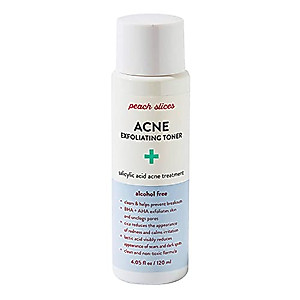 Peach Slices | Acne Exfoliating Toner | 2% Salicylic Acid | AHA+BHA Exfoliation | Facial Cleanser | Calms & Soothes | Prevents Breakouts | Alcohol & Sulfate Free | Skin Care for Women & Men | 4 Oz