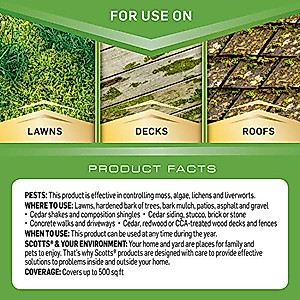 Scotts MossEx 3-in-1 Ready-Spray, Moss Killer for Lawns, Hard Surfaces, and More, 32 fl. oz.