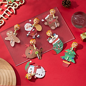 147pcs Christmas Lollipop Paper Cards Decorations,Paper Cards for Christmas Lollipop Sugar-Loaf Candy Gift Package Wrapping Decorations Xmas Lollipop Supplies Design Candy Holder (7Style)