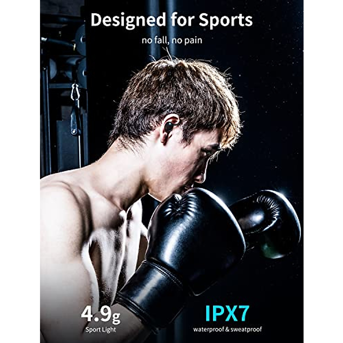 GUANGPONE Bluetooth Earbuds 5.3 in Ear Waterproof Sport Headphones 48 Playtimes Noise Cancelling Wireless Earbuds with Microphone Earphones for Gym Running Workout