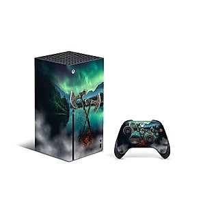 ZOOMHITSKINS Compatible with X1 Series X, Viking Green Black Sea Ocean Cloud Ship, Durable, Bubble-free, Made in USA