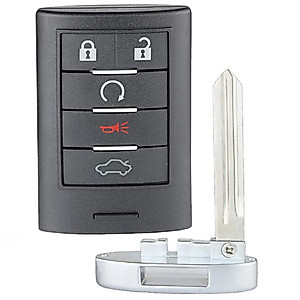 Beefunny Replacement Remote Car Key Shell Case Fob 5 Button for Cadillac CTS STS 2008-2013 M3N5WY7777A (1)