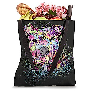 Colorful Pitbull Hippie peace love and Pitbulls lover Tote Bag