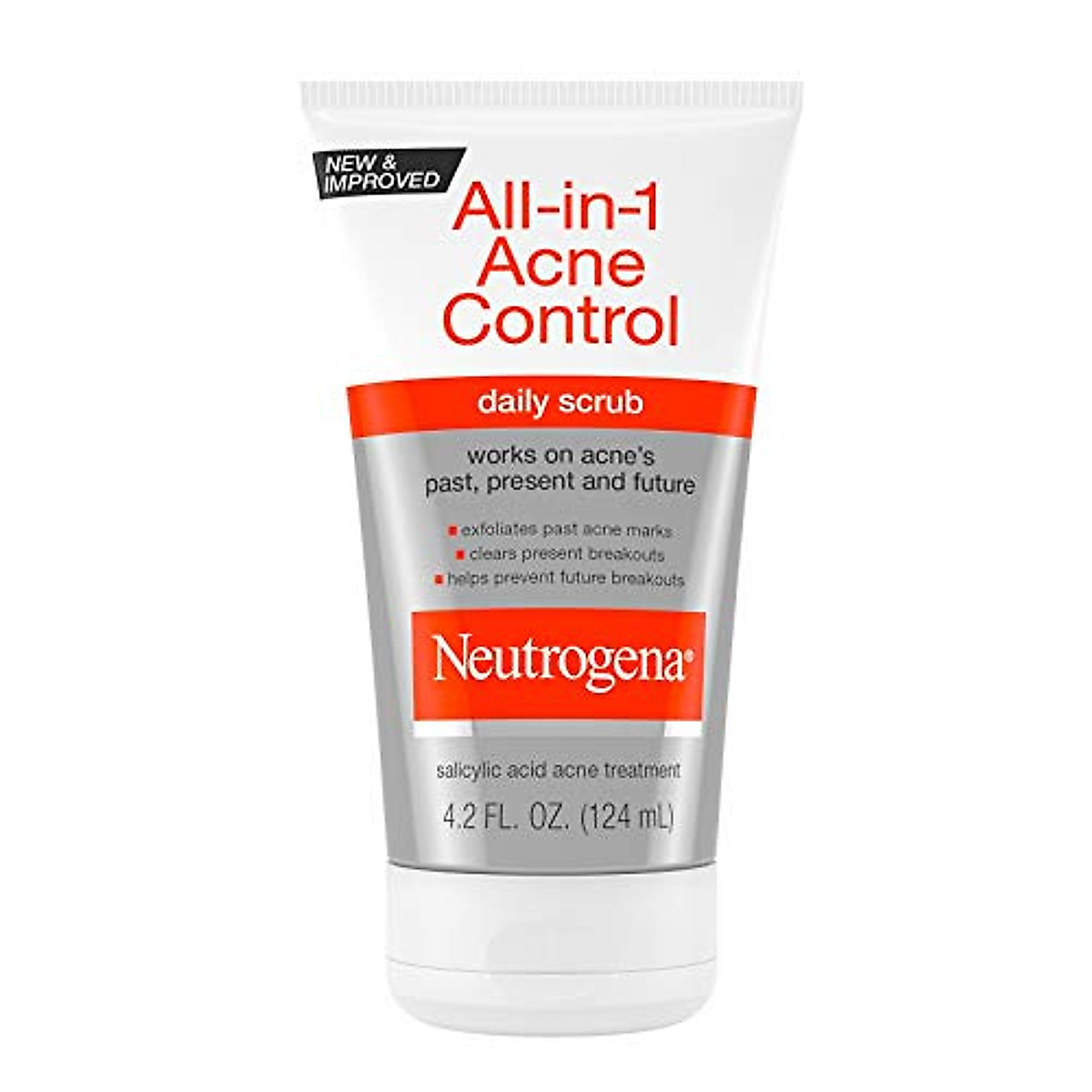 Neutrogena All-In-1 Acne Control Daily Face Scrub to Exfoliate & Treat Acne, with 2% Salicylic Acid Acne Medication, Exfoliating Acne Facial Scrub for Acne Marks & Breakouts, 4.2 fl. oz, Pack of 3