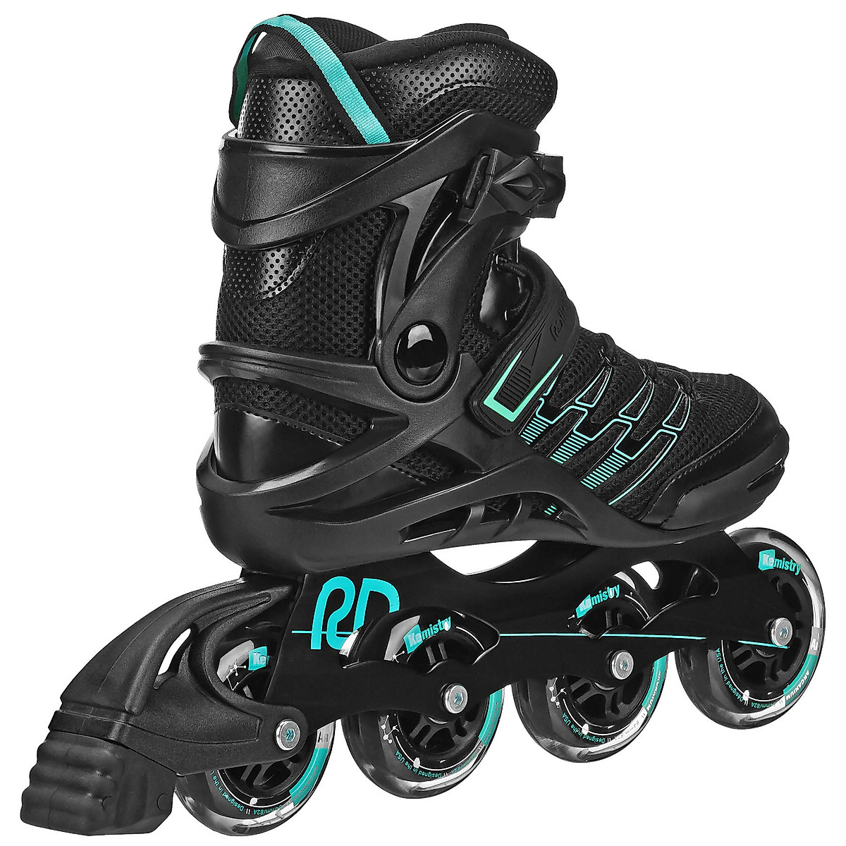 Roller Derby Q-84 Women's Inline Skates - Black/Teal - Size 08