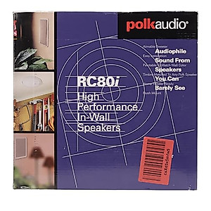 Polk Audio RC80i 2-way Premium In-Ceiling 8" Round Speakers, Set of 2 Perfect for Damp and Humid Indoor/Outdoor Placement - Bath, Kitchen, Covered Porches (White, Paintable-Grille)