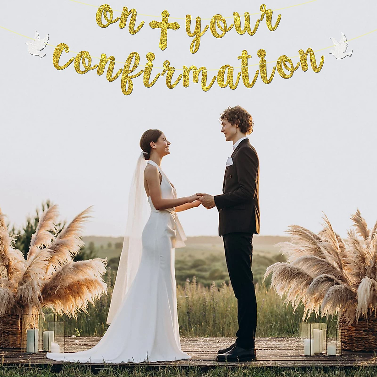 On Your Confirmation Banner First Holy Confirmation Sign Wedding Engagement Bachelorette Party Decorations Bridal Shower Party Banner