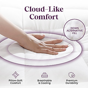CirclesHome Ultra-Plush Down Alternative Cotton Top Mattress Pad for Comfort & Protection - 48 Inch (75x48)