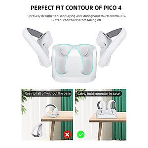 VR Controller Holder Display Stand for Pico4,VR Handle Controller Mount Station Desktop Storage Bracket,16*15.7*5cm