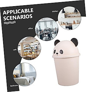 Zerodeko 10l Cute Panda Trash Can: Plastic Garbage Bins Toilet Paper Bucket Garbage Can Rubbish Pail Waste Basket for Dorm Office Kitchen Bathroom