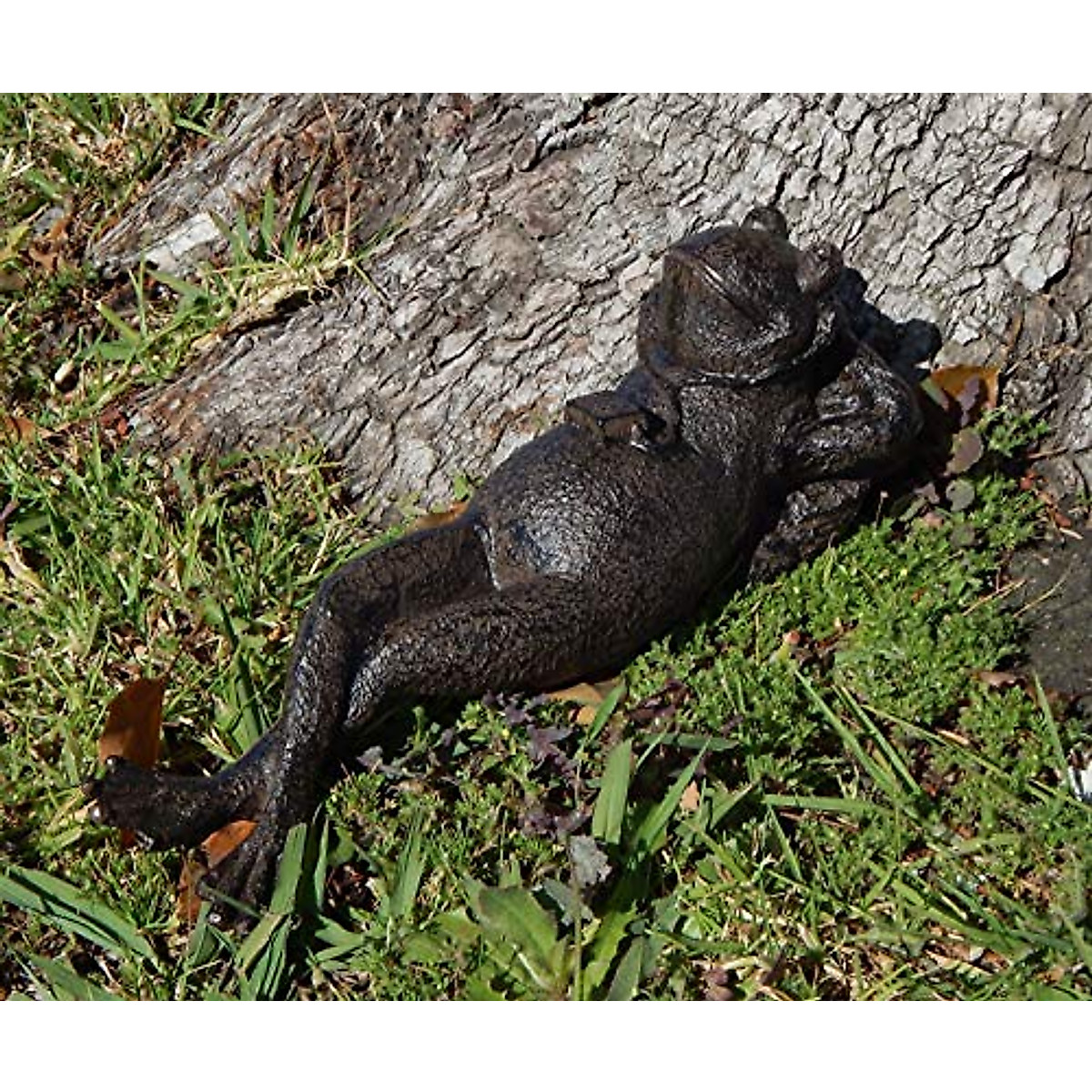 Bellaa 25686 Napping Frog Statue Relax Resting Meditating Zen Garden Buddha Sculpture Yoga Contented Talisman Gift Feng Shui Vastu Figurine