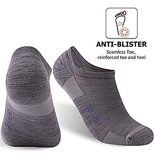 ZEALWOOD Merino Wool Socks No Show Trail Running Athletic Socks Womens Mens Hiking Socks Women Men Moisture Wicking Low Cut Mens Ankle Wool Socks For Women Men Tennis Golf Cycling Socks 3 Pairs-White