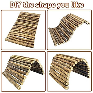 BNOSDM 13.78’’ x 20’’ Reptile Hideout Wooden Bridge Lizard Hide Caves Bearded Dragon Habitat Accessories for Gecko Snake Frog Chameleon Iguana Tortoise