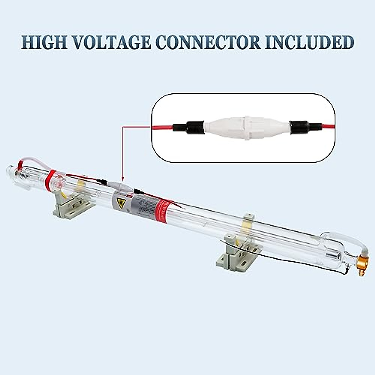 MCWlaser 60W CO2 Laser Tube Length 1000mm Dia.55mm Glass Laser Tube with Metal Head 6000hrs MTTF for 60-70W CO2 Laser Engraving and Cutting Machine