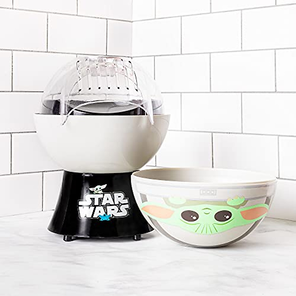 Uncanny Brands Star Wars The Mandalorian Popcorn Maker- Baby Yoda Kitchen Appliance