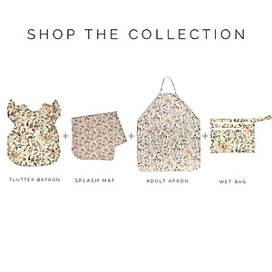 BapronBaby Flutter Delilah Floral Bapron - No Neck Tie Safer Bib for Baby & Toddler - Soft Waterproof Stain Resistant - Machine Washable - Sz Baby/Toddler 6m-3T