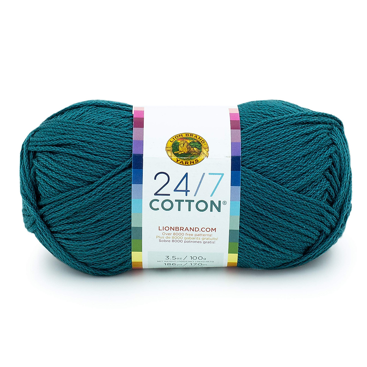 Lion Brand 24/7 Cotton Yarn Bundle (2 Skeins) - Dragonfly and Beets