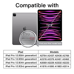 JETech One Touch Screen Protector for iPad Pro 12.9-Inch (2022/2021/2020/2018 Model, 6th/5th/4th/3rd Generation), Tempered Glass Film with Auto-Alignment Frame, HD Clear