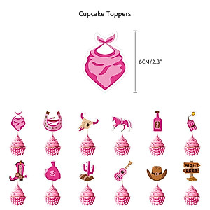 Western Cowgirl Pink Birthday Party Decoration, Horse Rodeo Party Supplies for Girls Including Birthday Banner,Horse Star Balloons, Cake Toppers (Pink Cowgirl)