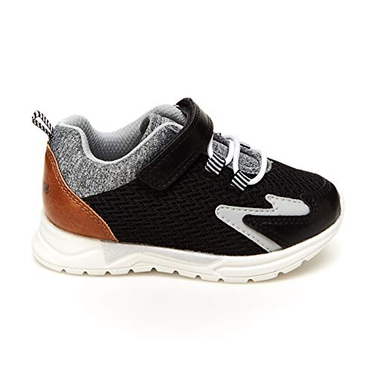 OshKosh B'Gosh Boy's EverPlay Bohemia Running Shoe, Black, 4 Toddler