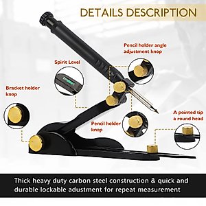 GREGIN Upgraded Multi-function Scribing Tool with Level,Aluminum Alloy Multi-Function Scribing Tools with Deep Hole Pencil,DIY Woodworking Scribe Gauge,Scriber Line Maker Measuring Tool