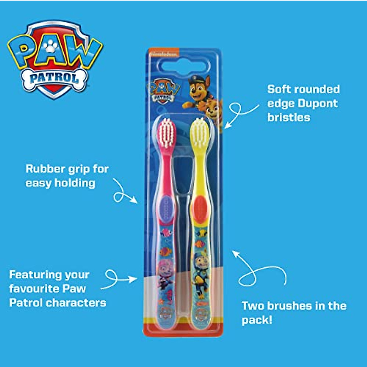 Paw Patrol Kids Toothbrush - Pack of 2