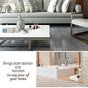 Luxspire Marble Bathroom Tray Rectangle Vanity Tray, 10 x 6 inch Large Perfume Tray Makeup Perfume Jewelry Ottoman Bath Tub Toilet Paper Organizer, Serving Storage Tray for Dresser Kitchen Countertop