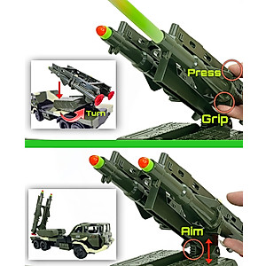 Big Daddy Military Missile Transport Army Truck Anti Aircraft Twin Missile Jungle Camouflage Toy Truck