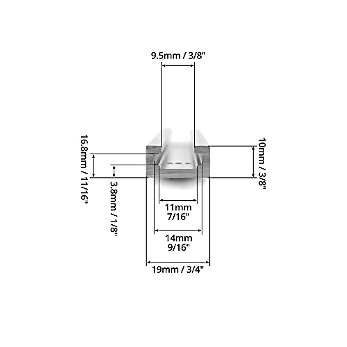 QWORK Aluminum T Track, 2 Pack 12 Inch Universal Double Cut Profile T Track, with Predrilled Mounting Holes and Screws, Woodworking and Fixtures, for Drill Press Table, Router Table